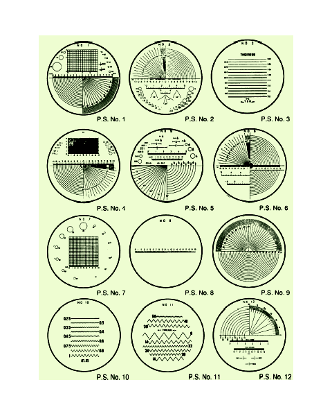 Microscope Eyepiece Reticles, Scales & Patterns - Optical Tools - Tools ...